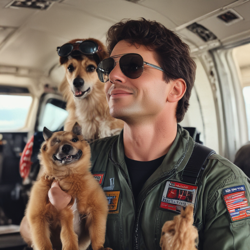 Goose and Maverick from Top Gun, retired from Military service, now ...