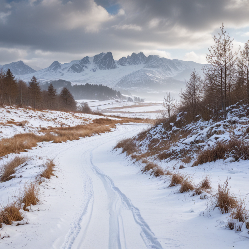 mix winter and summer landscape