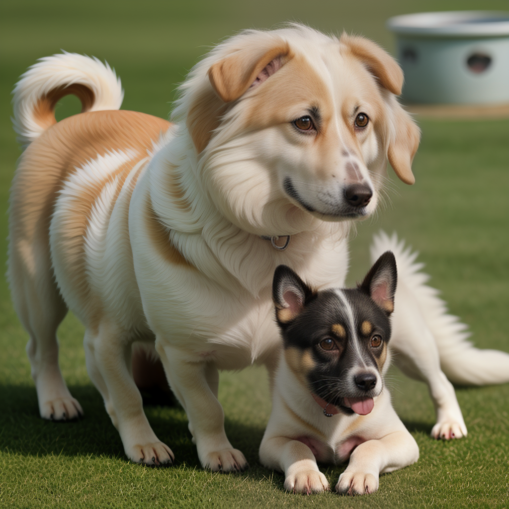 Two Adorable Dogs Enjoying a Sunny Day Together in the Park