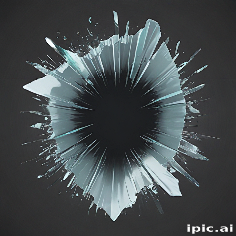 Dynamic Explosion of Shattered Glass Creating an Abstract Visual Impact