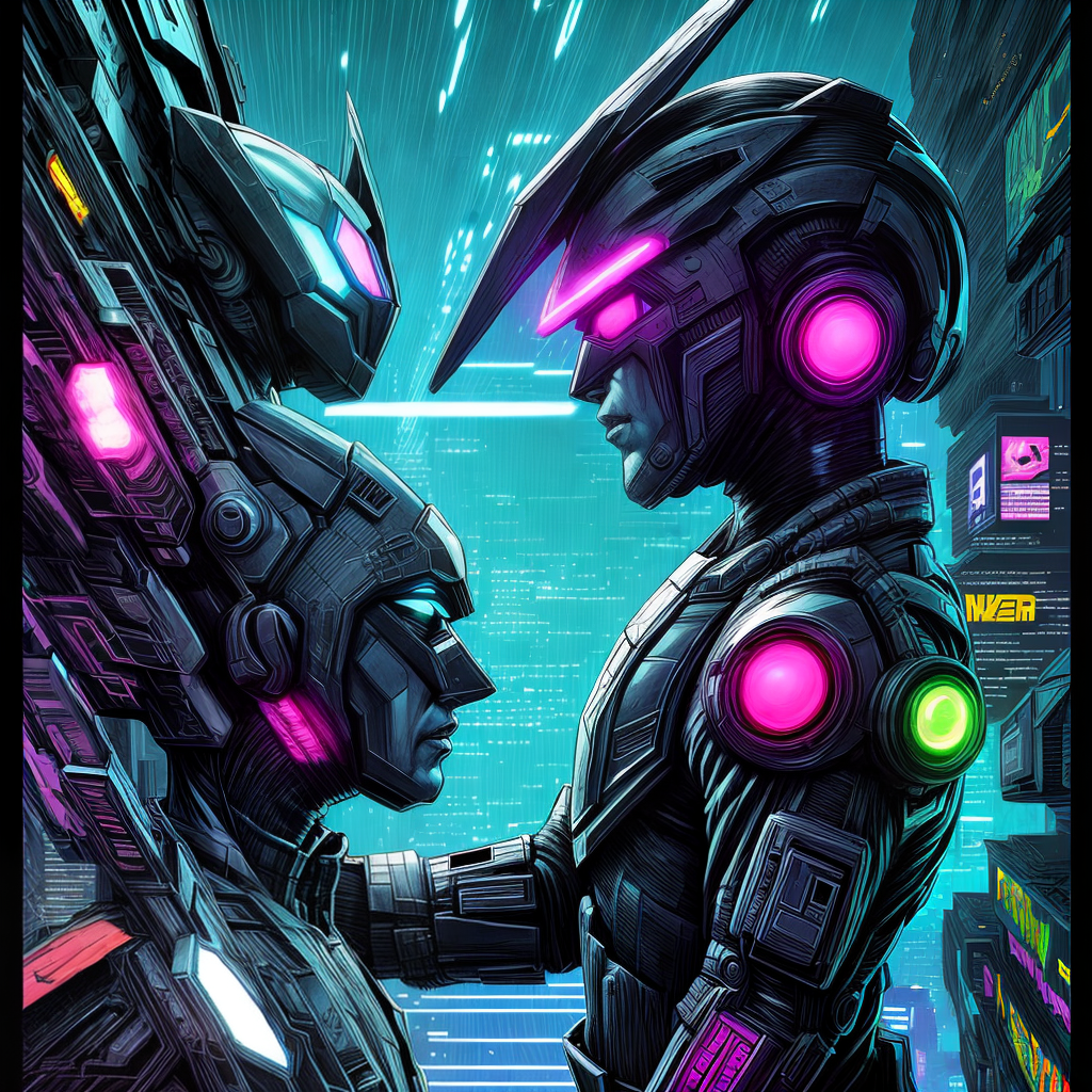 cyber punk comic art poster