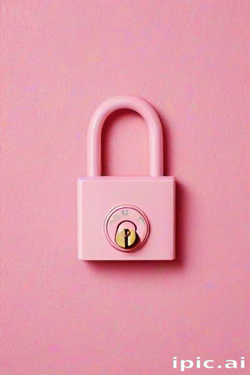 Vibrant Pink Padlock on a Soft Pink Background Symbolizing Security and ...
