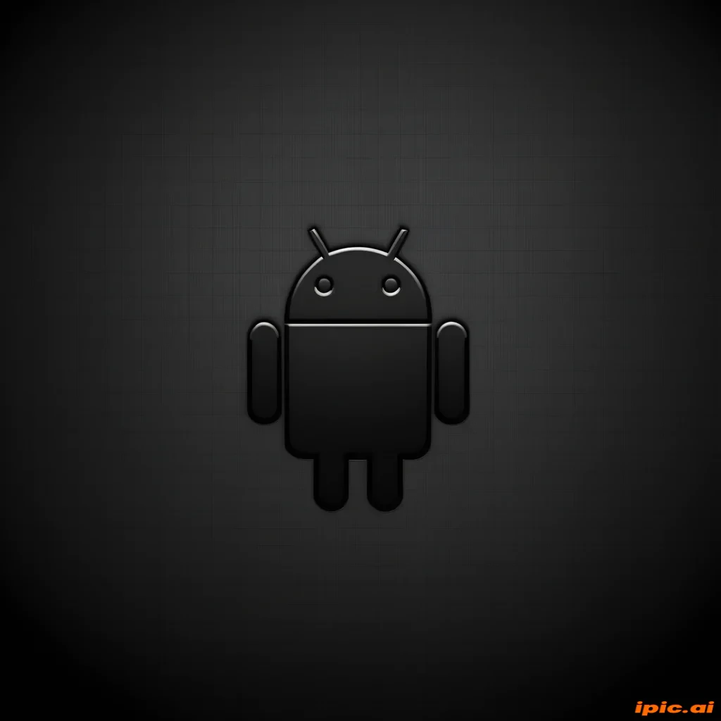 Stylized Black Android Logo Against a Minimalist Dark Background Design