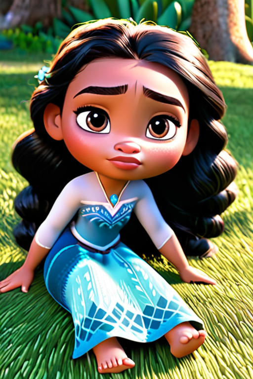 Moana crying sit and Elsa understand her 3D Disney
