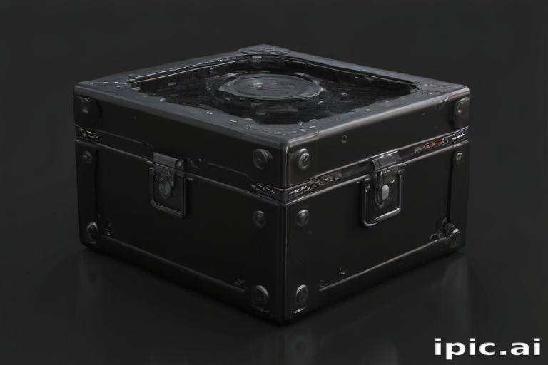 Intricately Designed Black Box with Water Drops and Glossy Finish