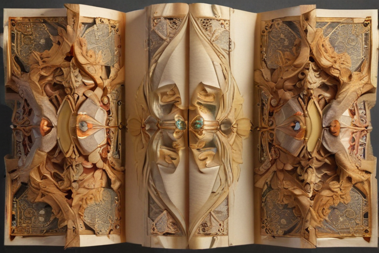 Intricate Book Art Featuring Elegant Paper Sculptures and Decorative ...