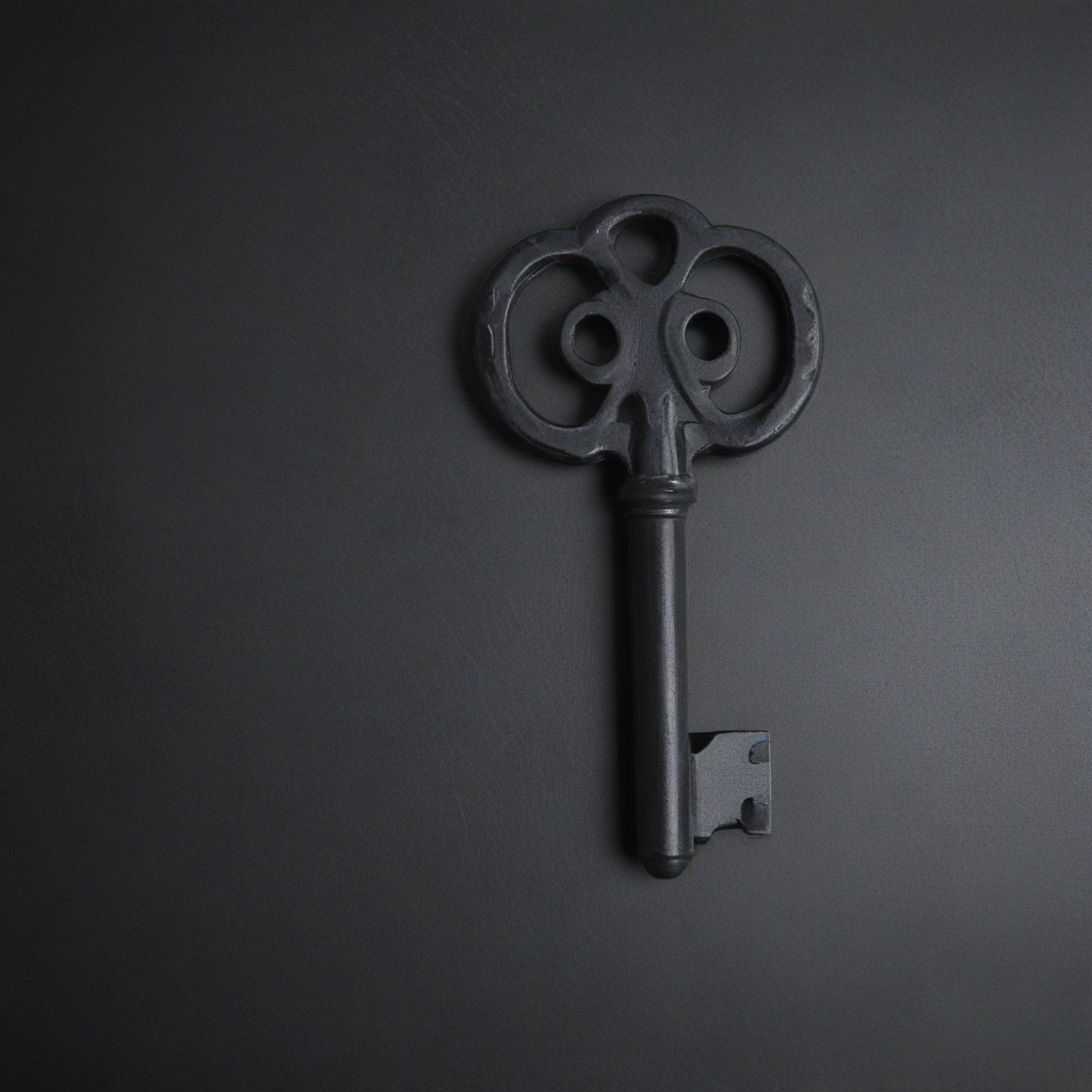 key with dark symbols