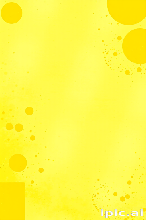 Bright and Cheerful Yellow Background with Abstract Shapes and Dots Design.