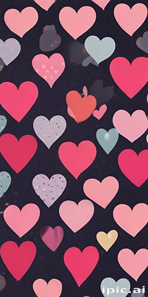 Colorful Heart Patterns on a Dark Background Celebrating Love and ...