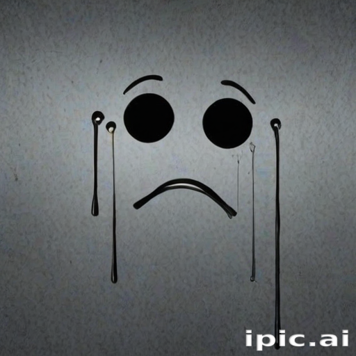 Abstract Expression of Sadness: A Melancholic Face with Dripping Tears
