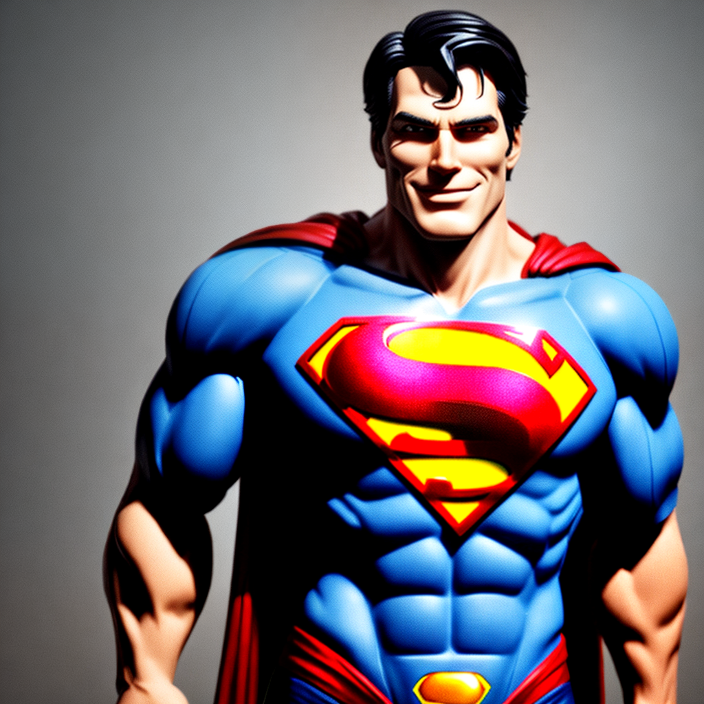 Beautiful, vivid, joyful Smile Superman, Low Poly art