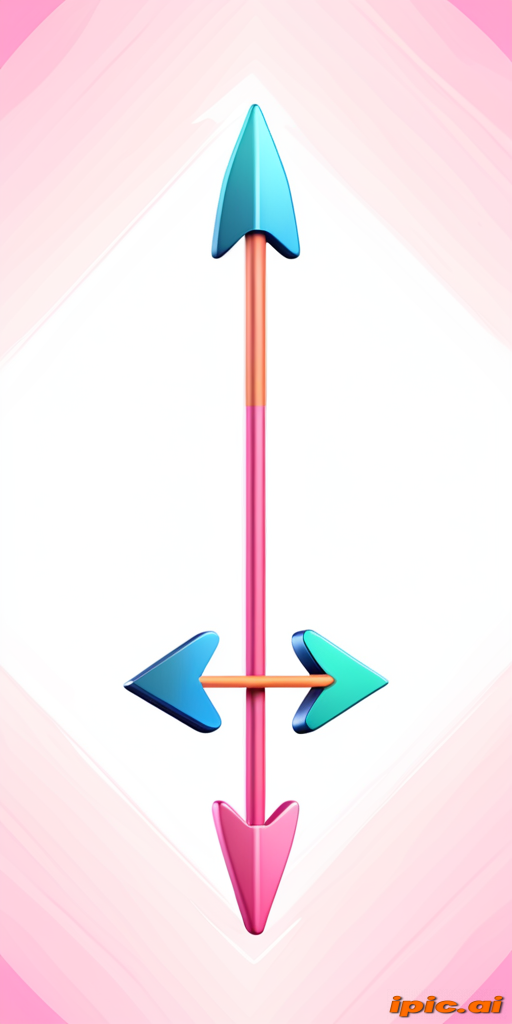 Colorful Arrow Design with Dual Directions and Playful Aesthetic Elements