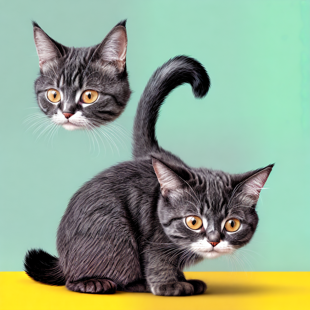 cute cartoon cat looking busy