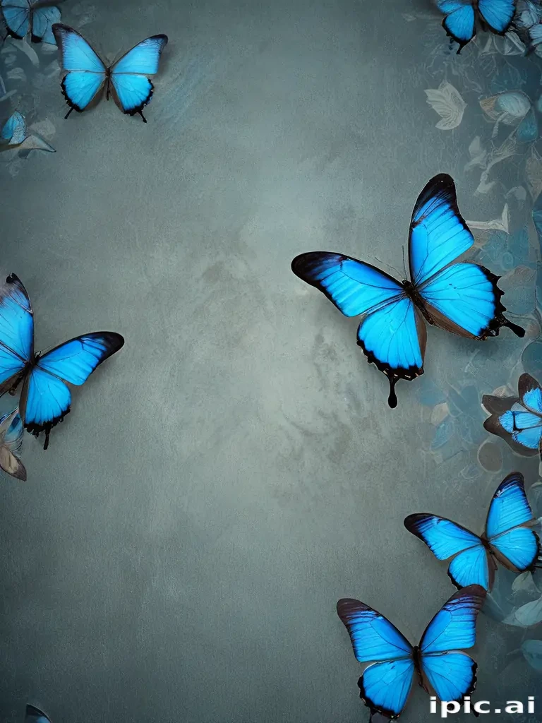 Beautiful Blue Butterflies Gracefully Dancing on a Serene Textured ...