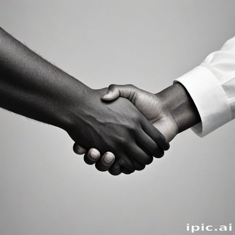 Unity and Collaboration: Two Hands Shaking in Harmony and Respect
