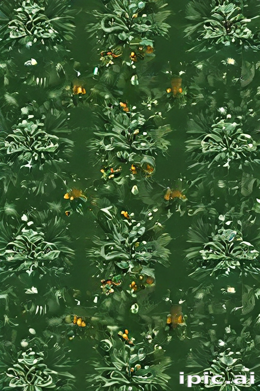 Abstract Green Floral Pattern with Textured Elements and Subtle Color ...