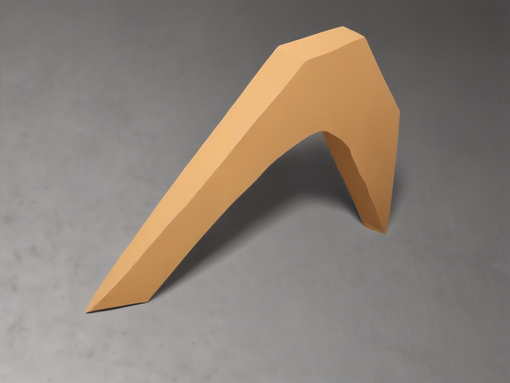 Geometric Sculpture Featuring an Angular, Monochromatic Design in ...