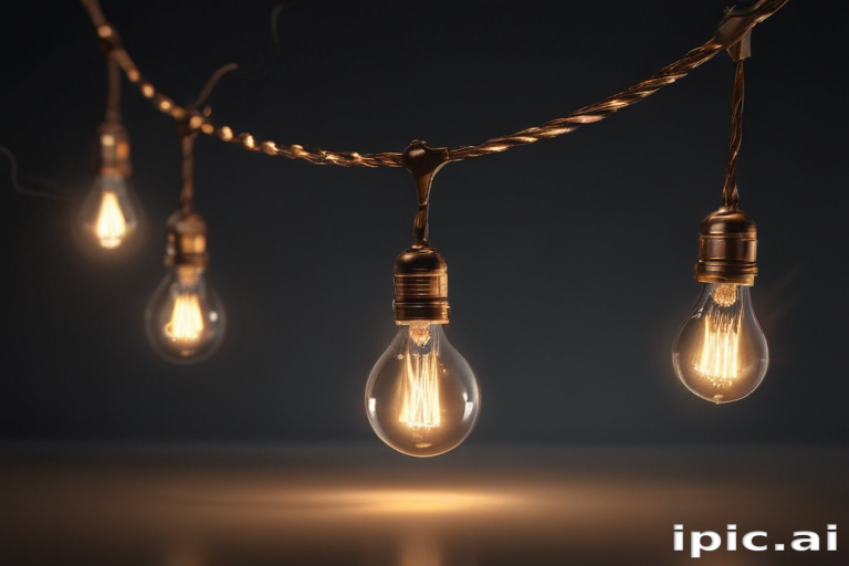 Charming Vintage Light Bulbs Hanging Elegantly on a Twisted Rope