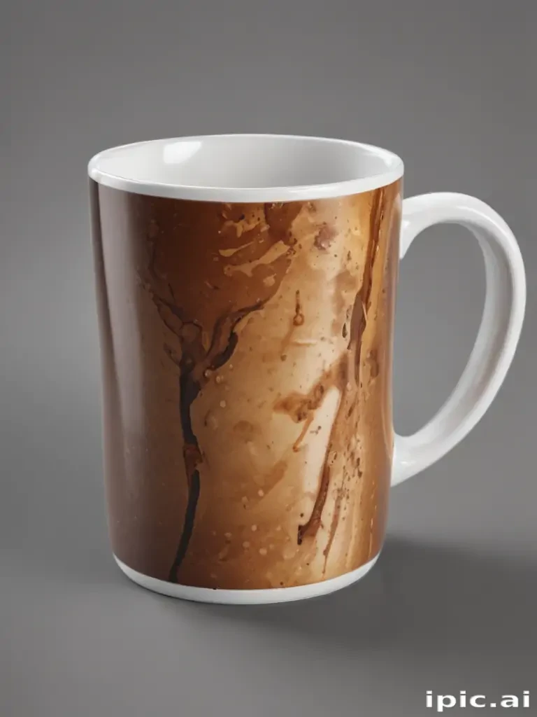 Elegant Coffee Mug Featuring Unique Swirl Patterns in Rich Earthy Tones