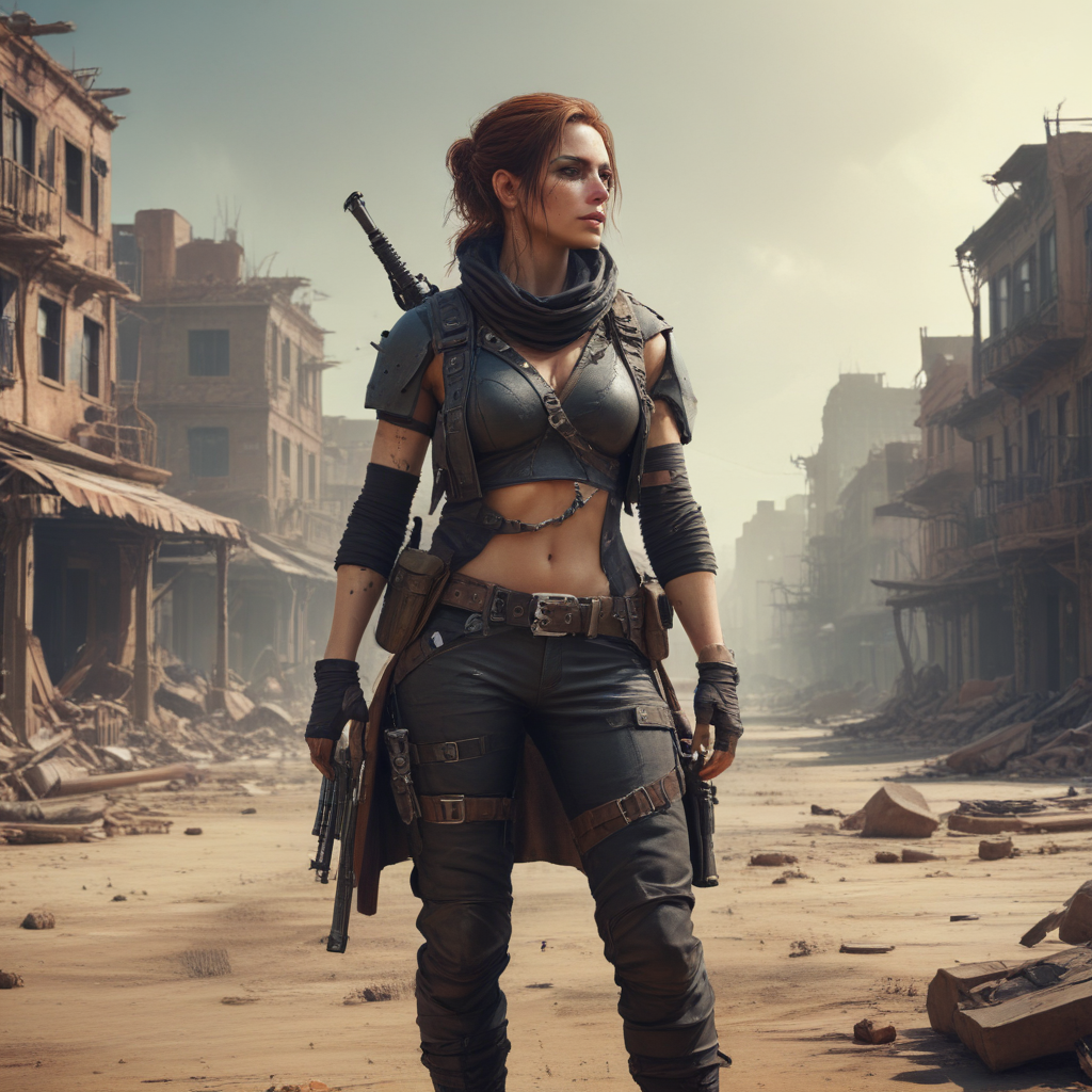 Post apocalyptic wallpapers with mercenary