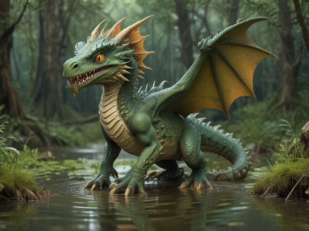 Cartoon Swamp dragon