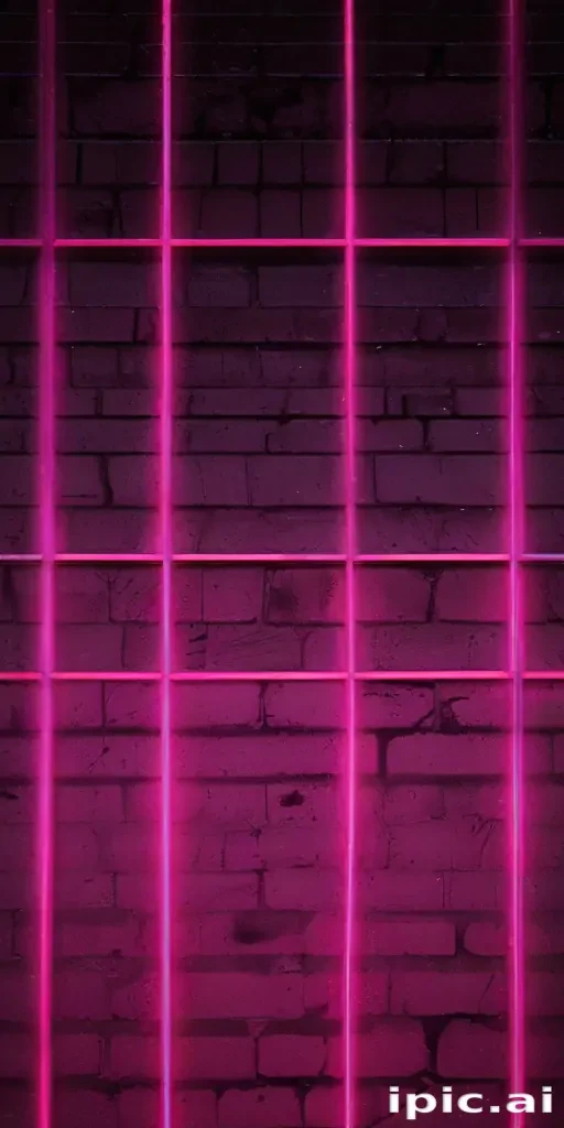 Vibrant Pink Neon Lights Illuminating a Textured Brick Wall Design