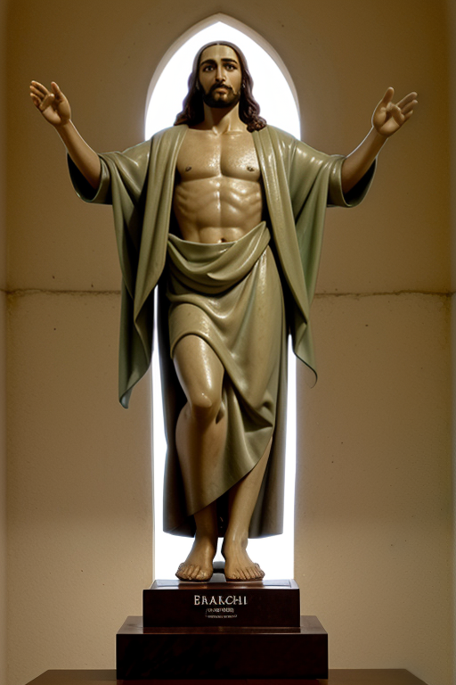 Statue of Jesus Christ with Outstretched Arms in a Serene Setting