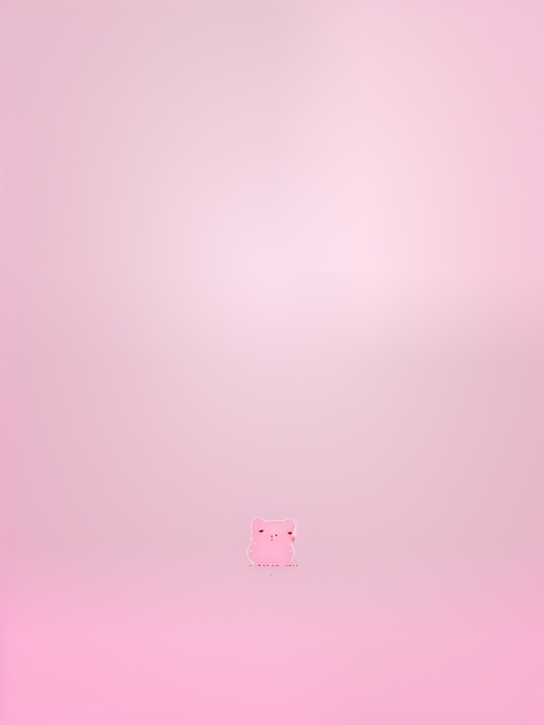 A Cute Little Pink Character Standing Alone on a Soft Pink Background