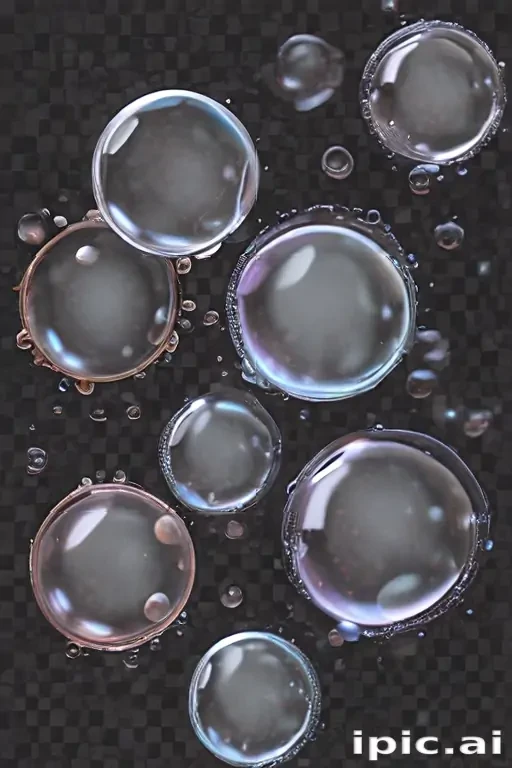 Beautiful Collection of Iridescent Bubbles Floating Against a Dark ...