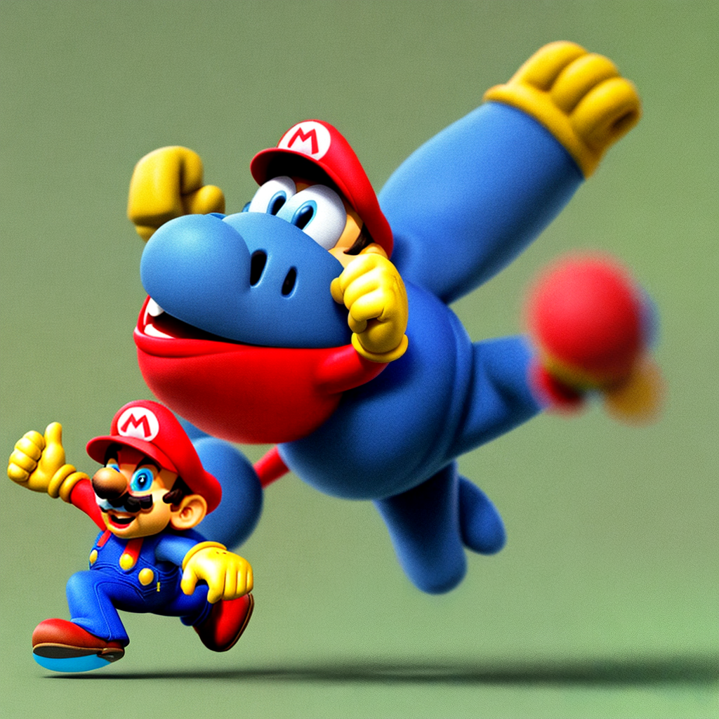 unrealistic 3d mario smiling with a thumbs up