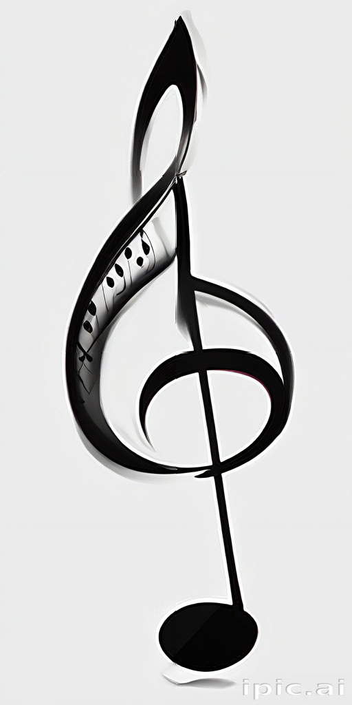 Elegant Treble Clef Design Incorporating Musical Notes in a Creative Style