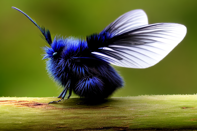 fluffy cute monster with insect wings