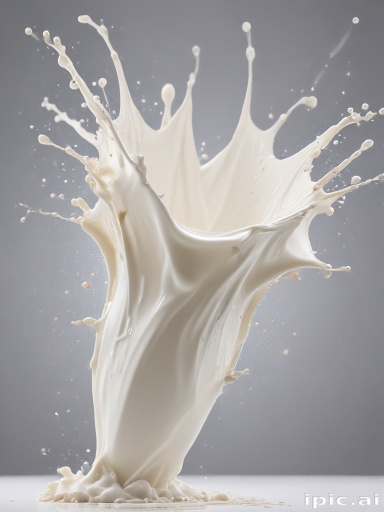 Dynamic Splash of Creamy Liquid Captured in Beautiful High-Speed Motion