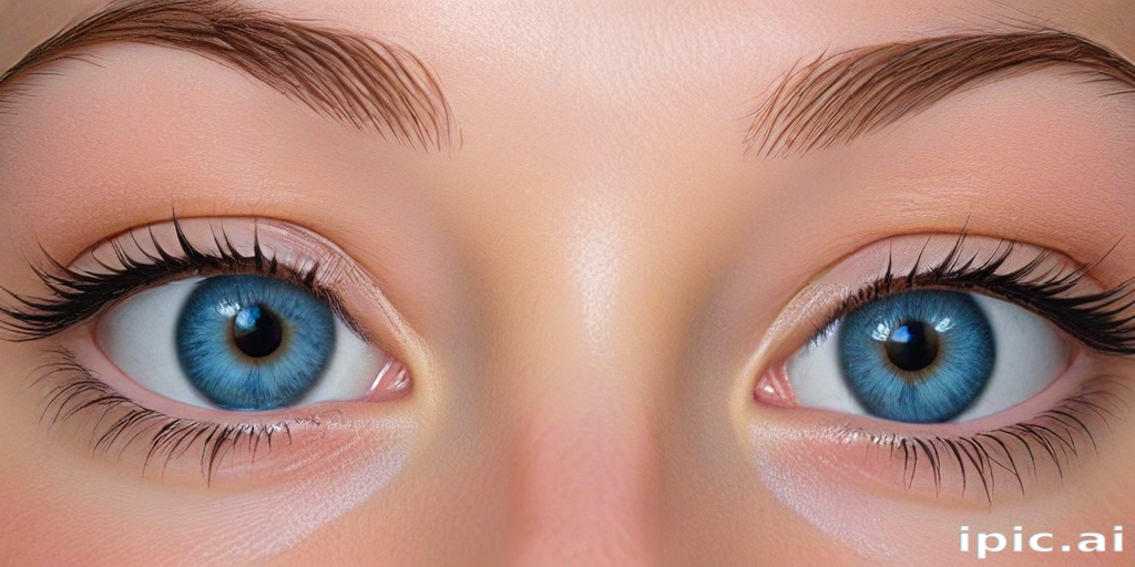 Close-Up View of Striking Blue Eyes with Defined Eyelashes and Brows