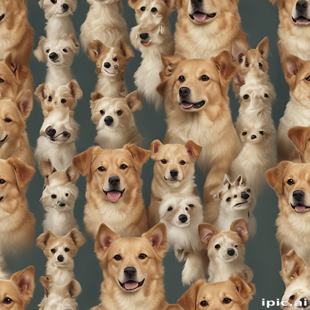 A Playful Collage of Adorable Dogs in Various Poses and Expressions