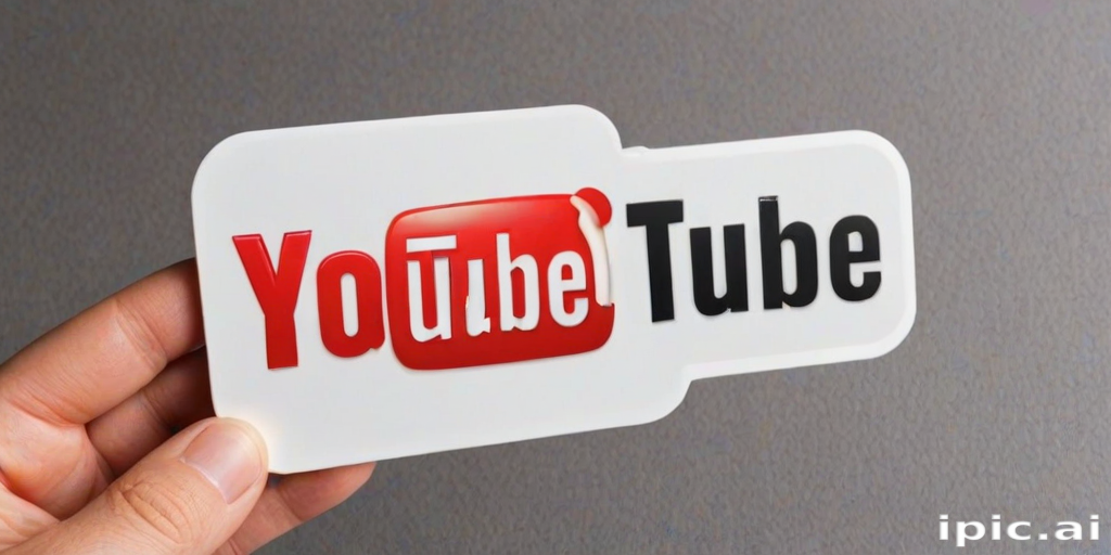 A Close-Up View of a YouTube Logo Sticker Held by a Hand.