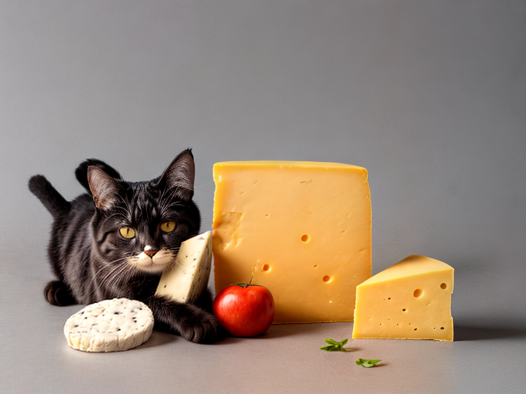 A cat eats cheese