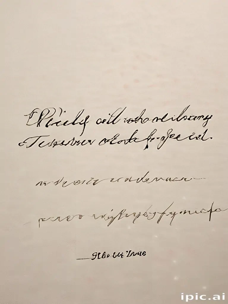 Intricate Calligraphy Displaying Elegant Handwritten Script on a Light ...