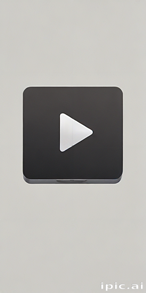 Stylish Play Button Icon for Multimedia Applications and User Interfaces