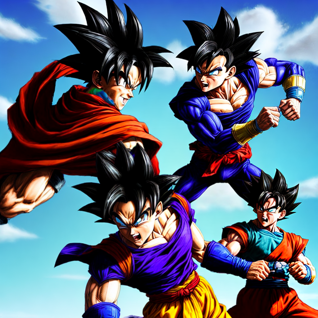 Goku fighting Vegeta