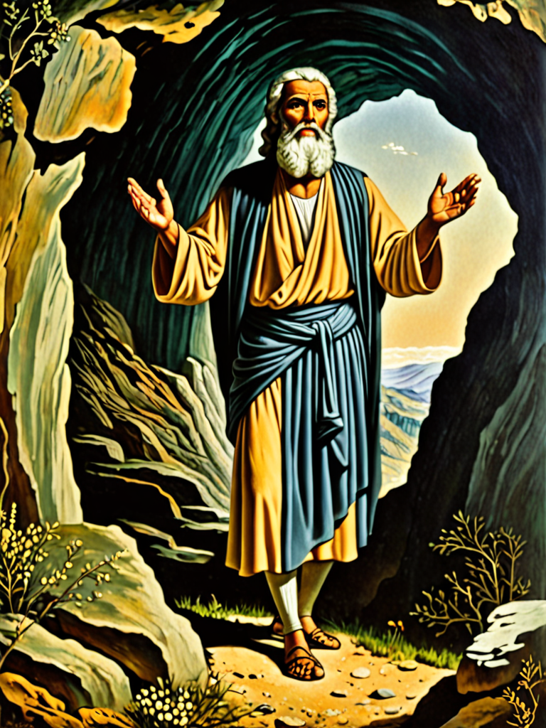 Prophet Elijah in the cave