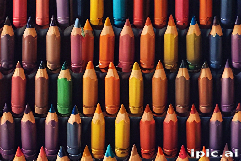 A Colorful Array of Crayons Displaying a Vibrant Spectrum of Hues.