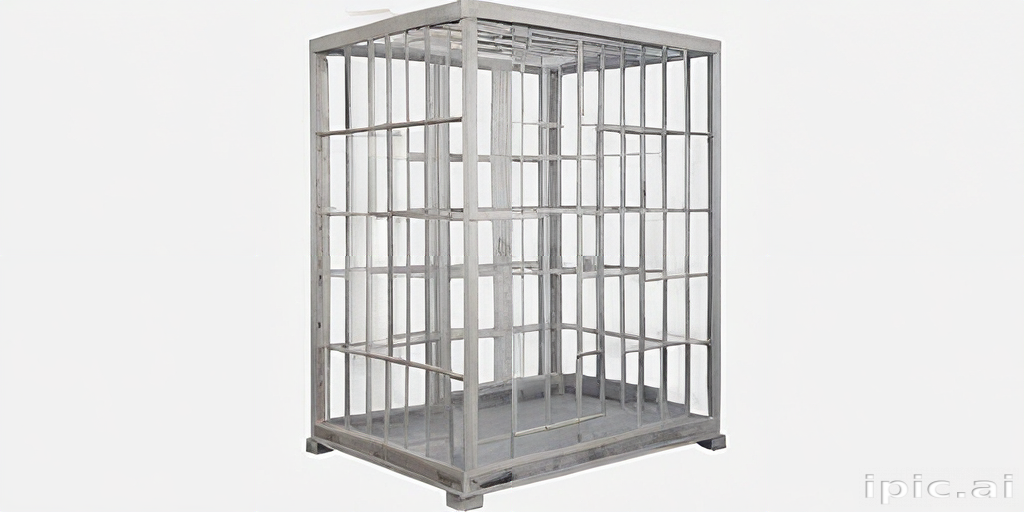 Empty Metal Cage Displaying an Industrial Design for Secure Confinement