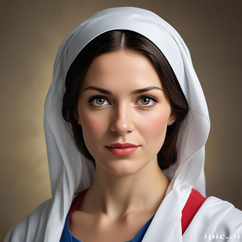 Portrait of a Young Woman Dressed in Traditional Garb with a Serene ...