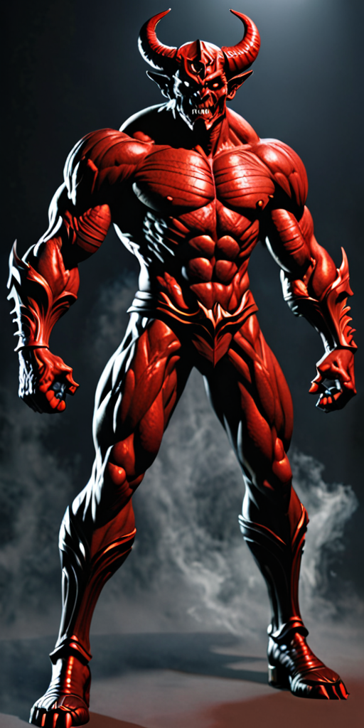 A demon fighter from the underworld, full body