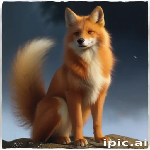 A Majestic Orange Fox Sitting Gracefully in a Serene Natural Setting.