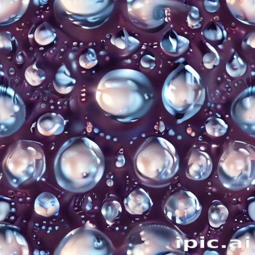 Close-Up of Iridescent Water Droplets on a Vibrant Purple Surface