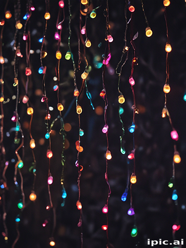Colorful String Lights Creating a Magical Atmosphere for Festive ...