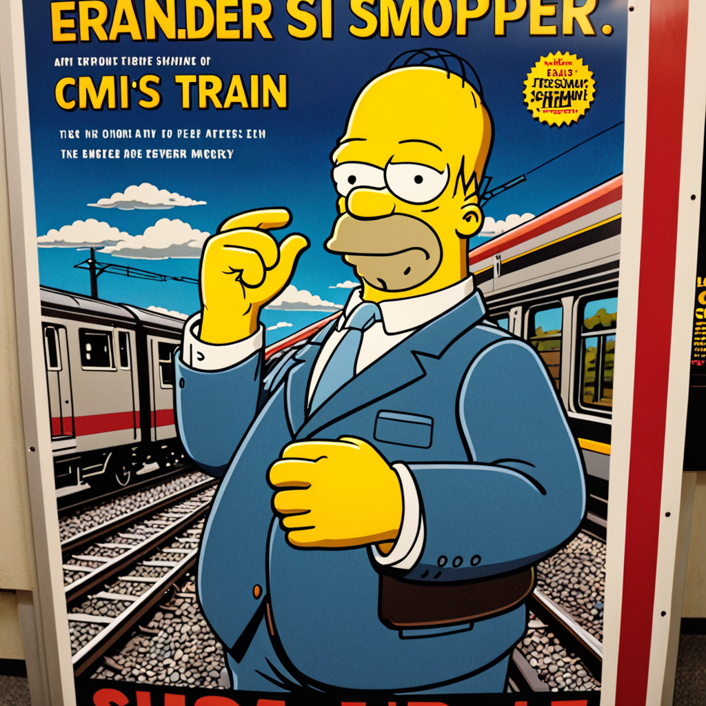 Homer simpson train movie poster