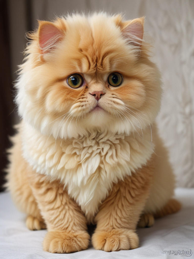 A Fluffy Ginger Cat with Adorable Features Sitting Cute and Curious.
